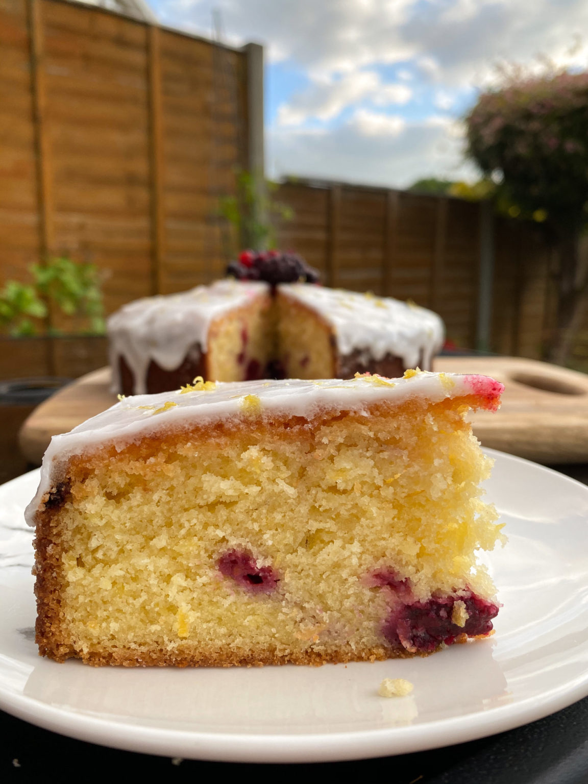 Iced lemon & summer fruits cake (Gluten & dairy free)
